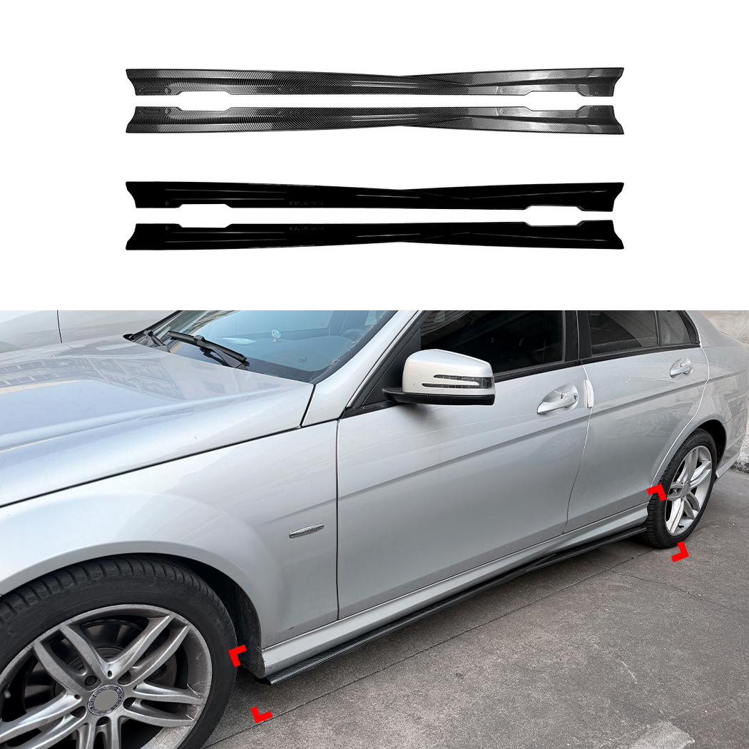Side Skirt Rocker Panel Splitter Lip For Mercedes Benz C Class 4-Doors ...